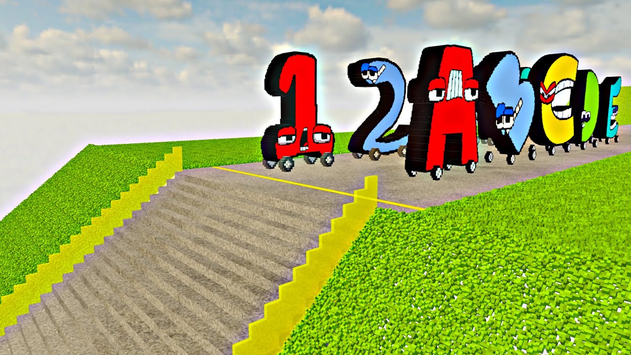 Alphabet Lore Cars & Number Lore Cars vs Challenges 1000 Stairs ...