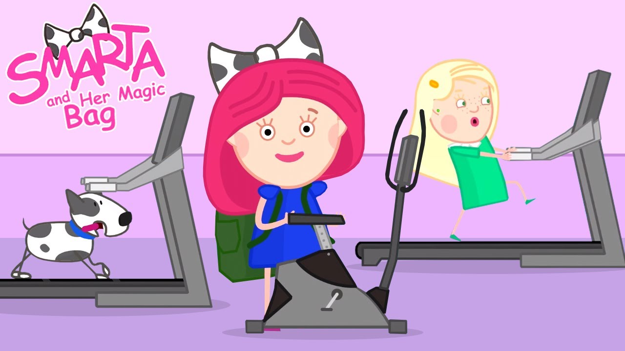 Smarta and Amalia at the Gym! Smarta and her magic bag. A funny cartoon ...