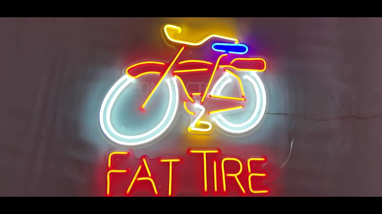 FAT TIRE NEON LIGHT SIGN FACTORY - YouTube