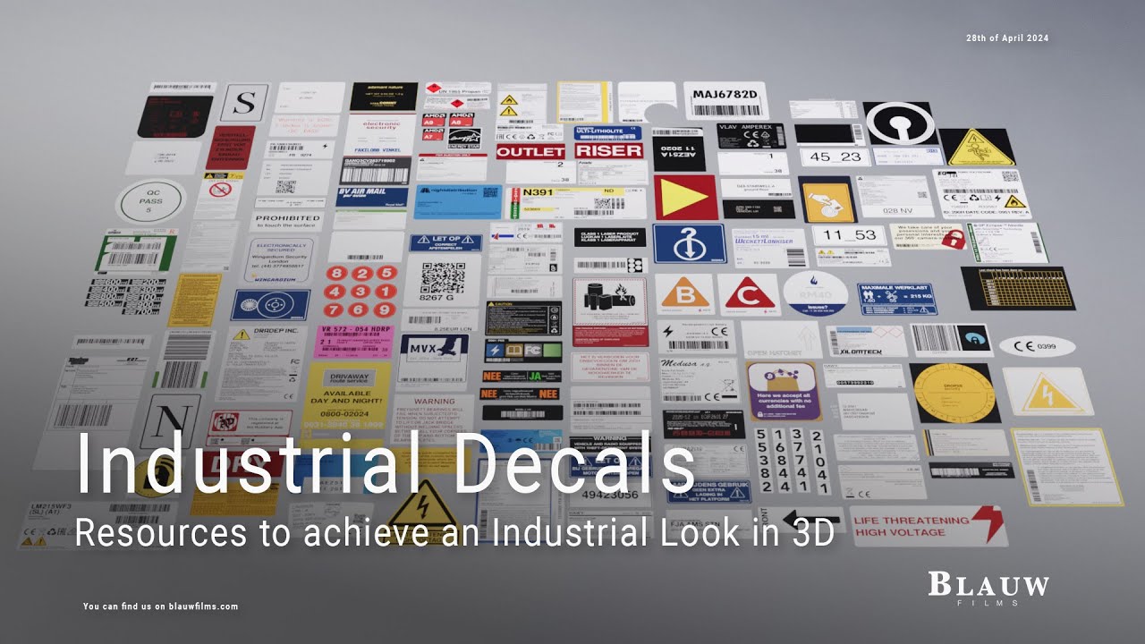 Free Industrial Decals for 3D Texturing - YouTube