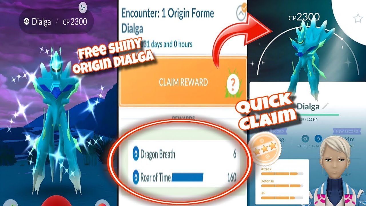 Free Shiny Legendary Dialga! Quick Claim Shiny Origin Dialga in Pokémon ...