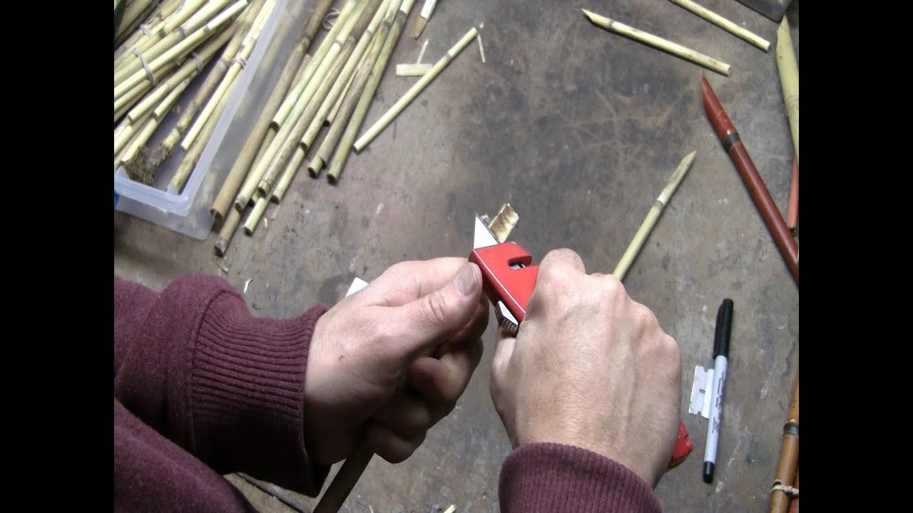 How to make your own reed pens for drawing - YouTube
