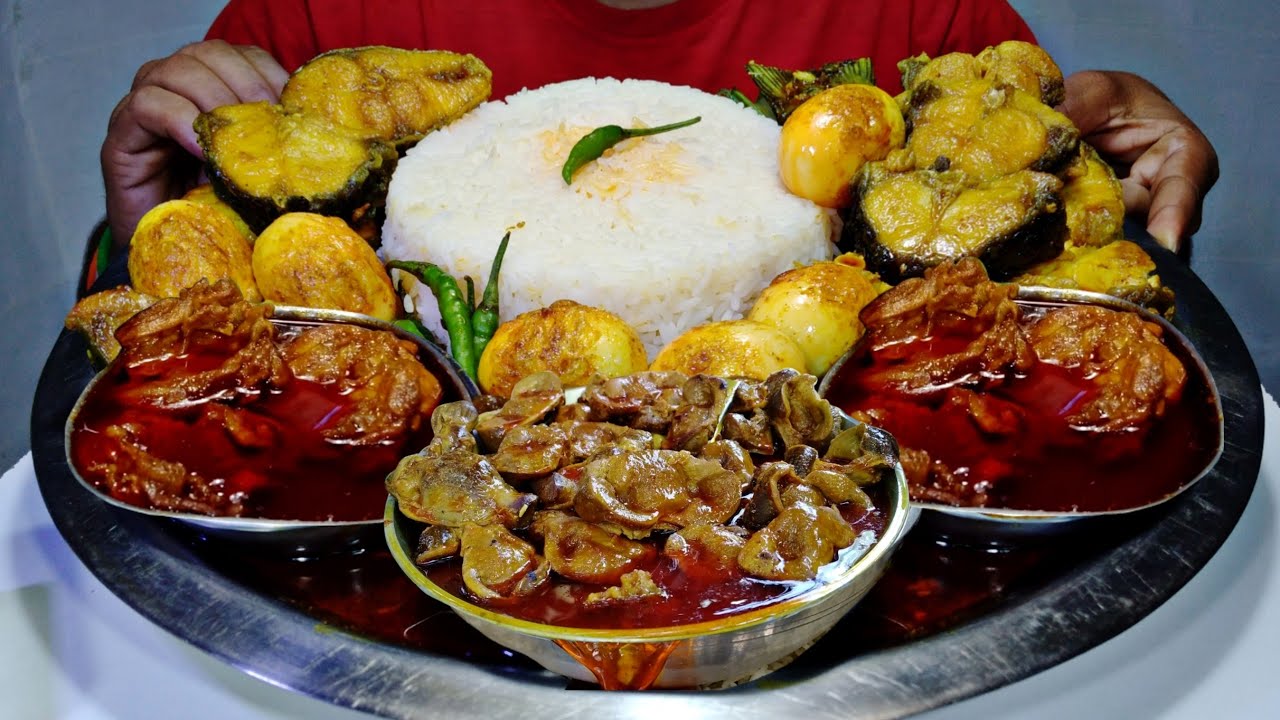 1 KG FISH CURRY RICE WITH SPICY CHICKEN GIZZARD CURRY MUTTON BOTI ...