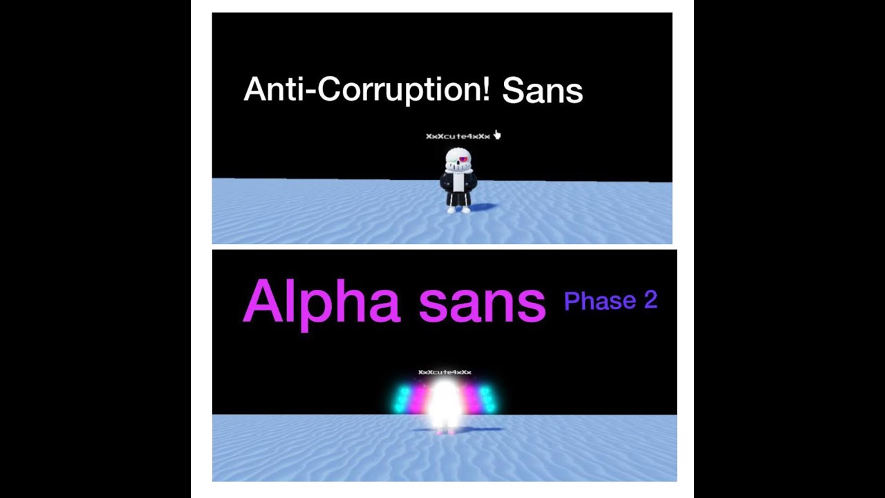 Roblox showcase Alpha sans phase 2 and Anti-Corruption! Sans in Sans ...