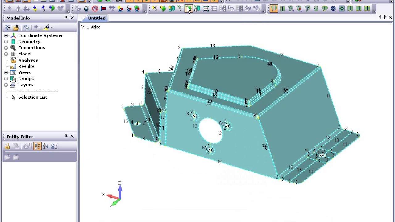 Introduction to Femap - Bracket Meshing - YouTube
