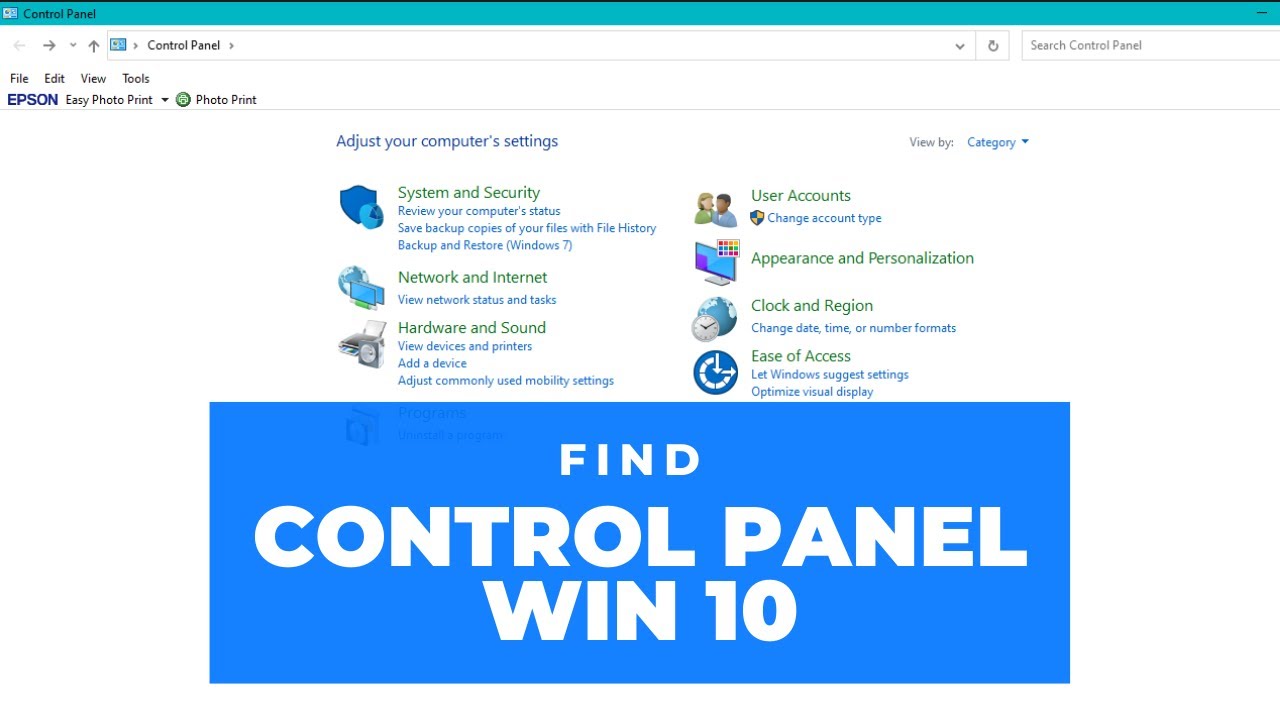 Cara menemukan Control Panel Pada Windows 10 - YouTube