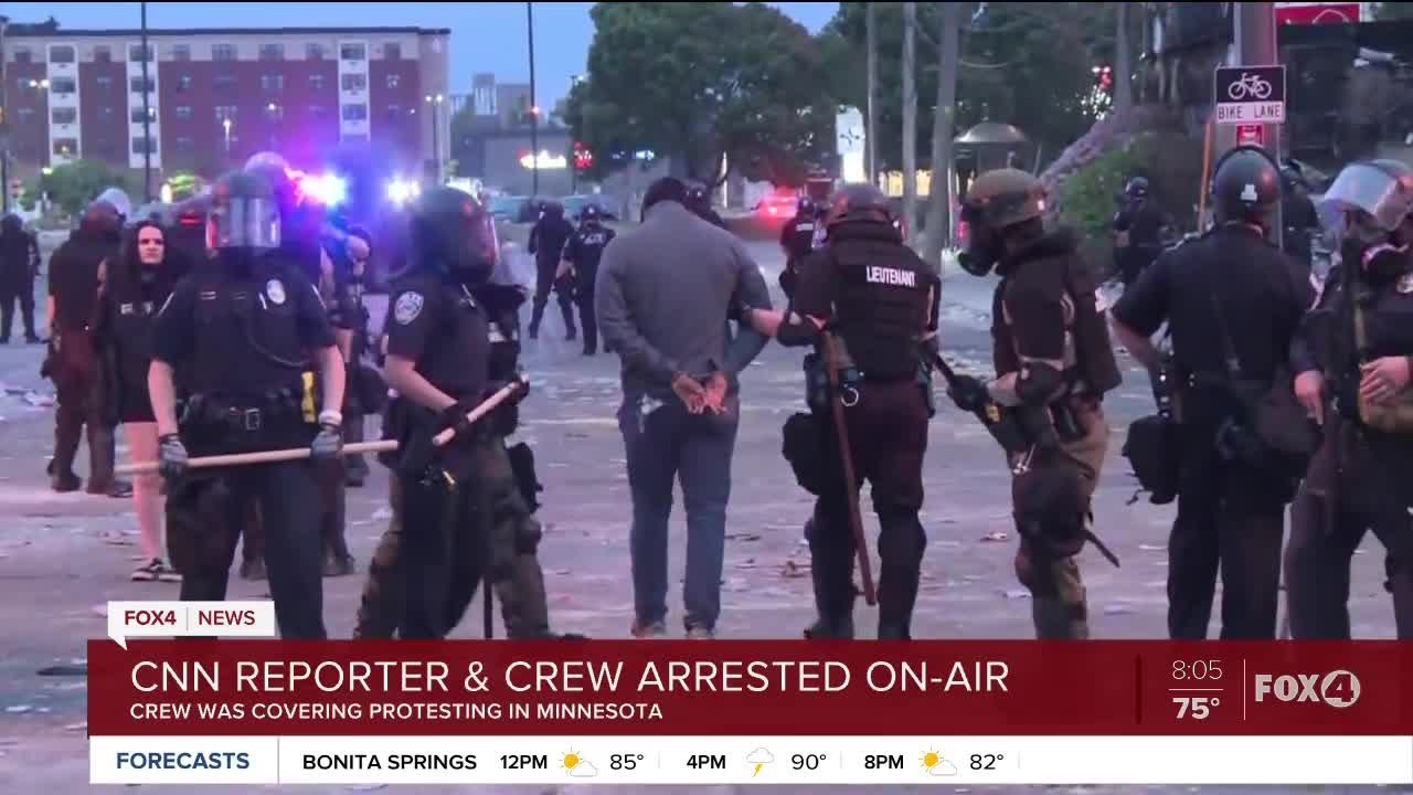 CNN Reporter and Crew taken into custody on air in Minneapolis - YouTube