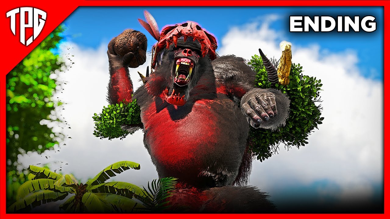 Alpha Dinopithecus King Boss Fight *LIVE* ARK Lost Island (ENDING ...
