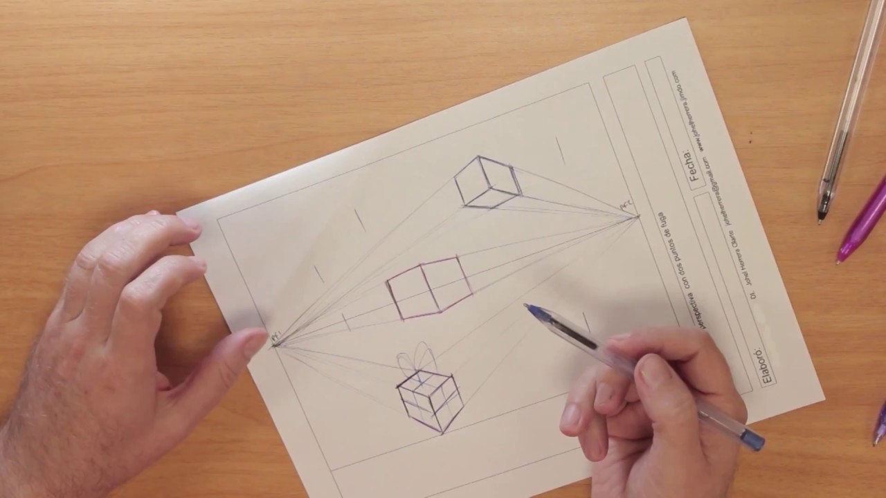 Dibujar cubos en perspectiva con dos puntos de fuga. - YouTube