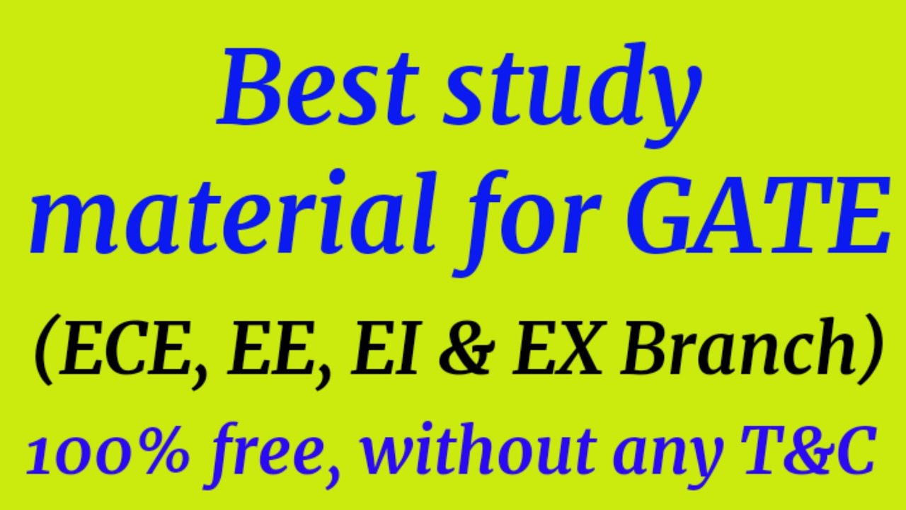 Full study material for GATE | GATE ECE, EE | GATE PREPARATION - YouTube