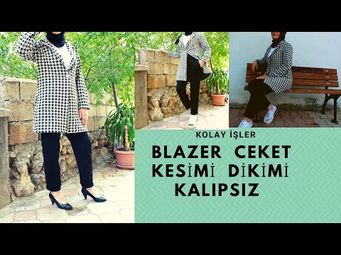 BLAZER CEKET KESİMİ ,DİKİMİ#KALIPSIZ #KAZAYAĞI#BAYAN