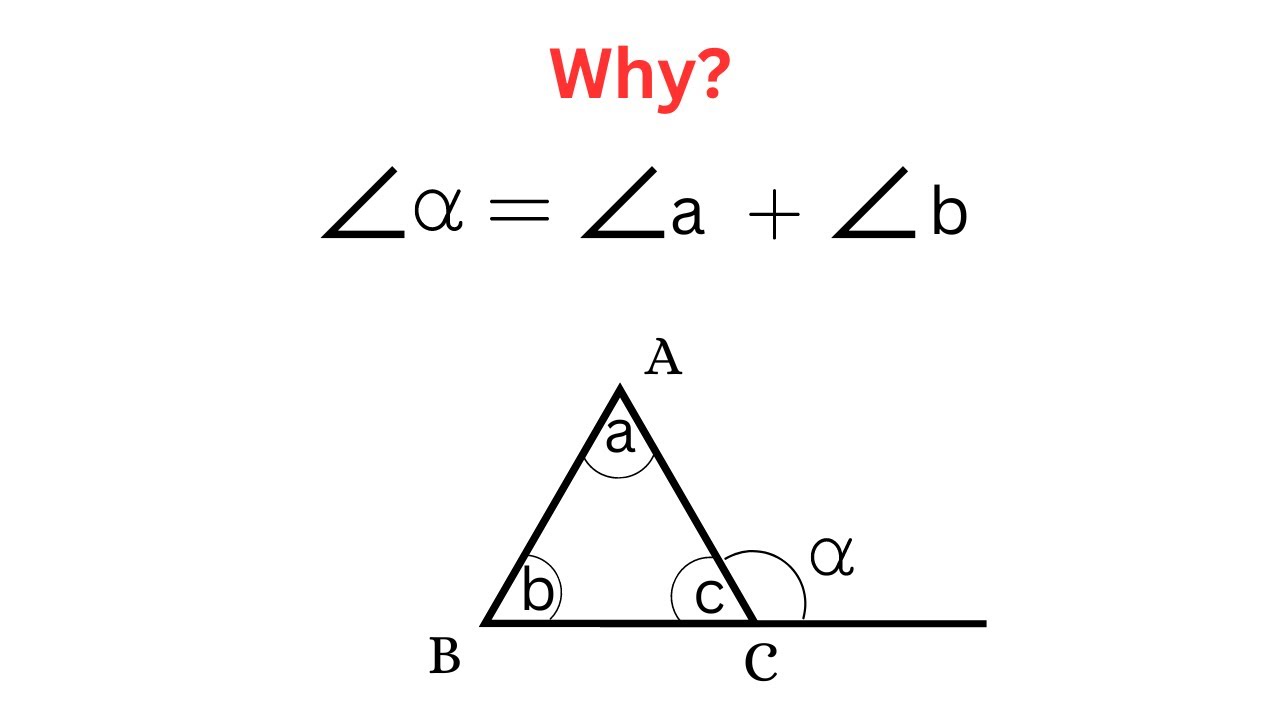 Why the exterior angle is equal to the sum of interior opposite angle ...