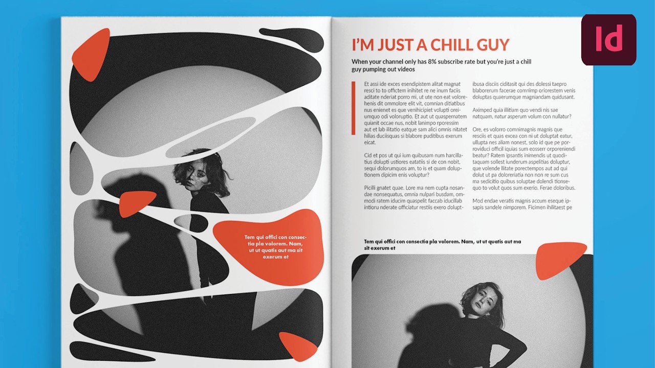 How to make this EASY ABSTRACT CUTOUT Layout | InDesign Layouts ...