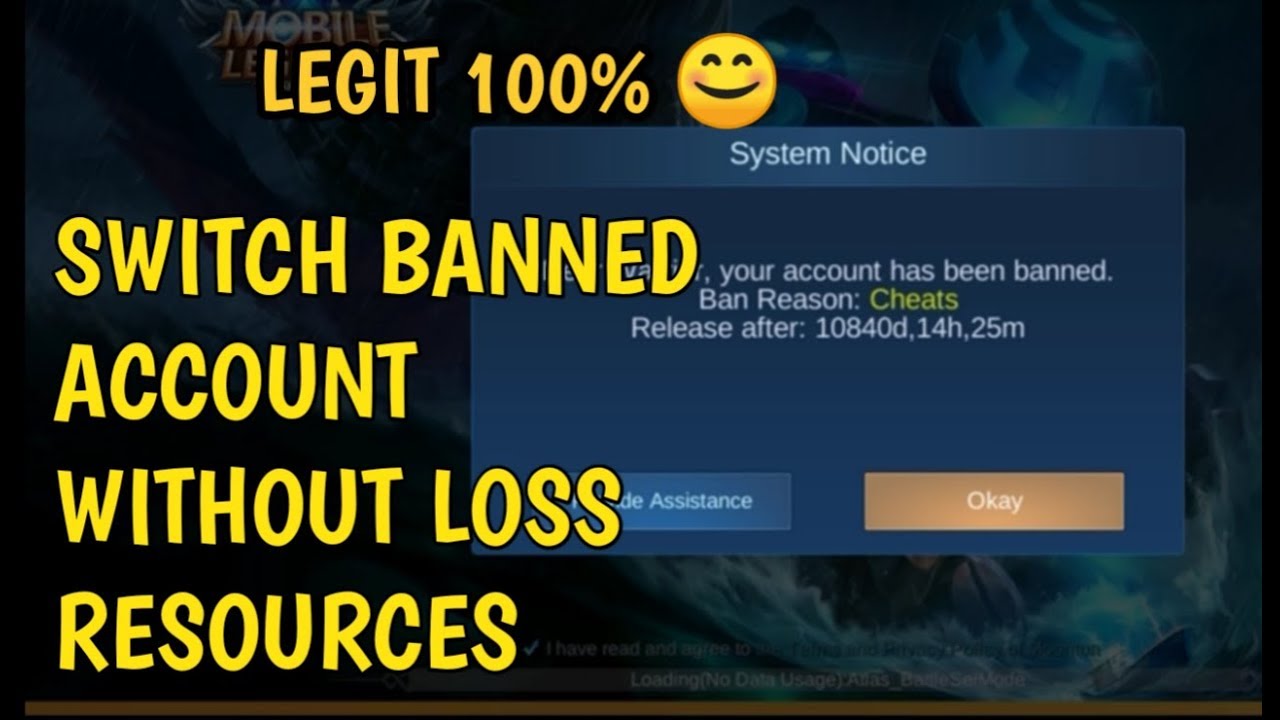 SWITCH BANNED ACCOUNT TO OTHER ACCOUNT MOBILE LEGENDS - YouTube