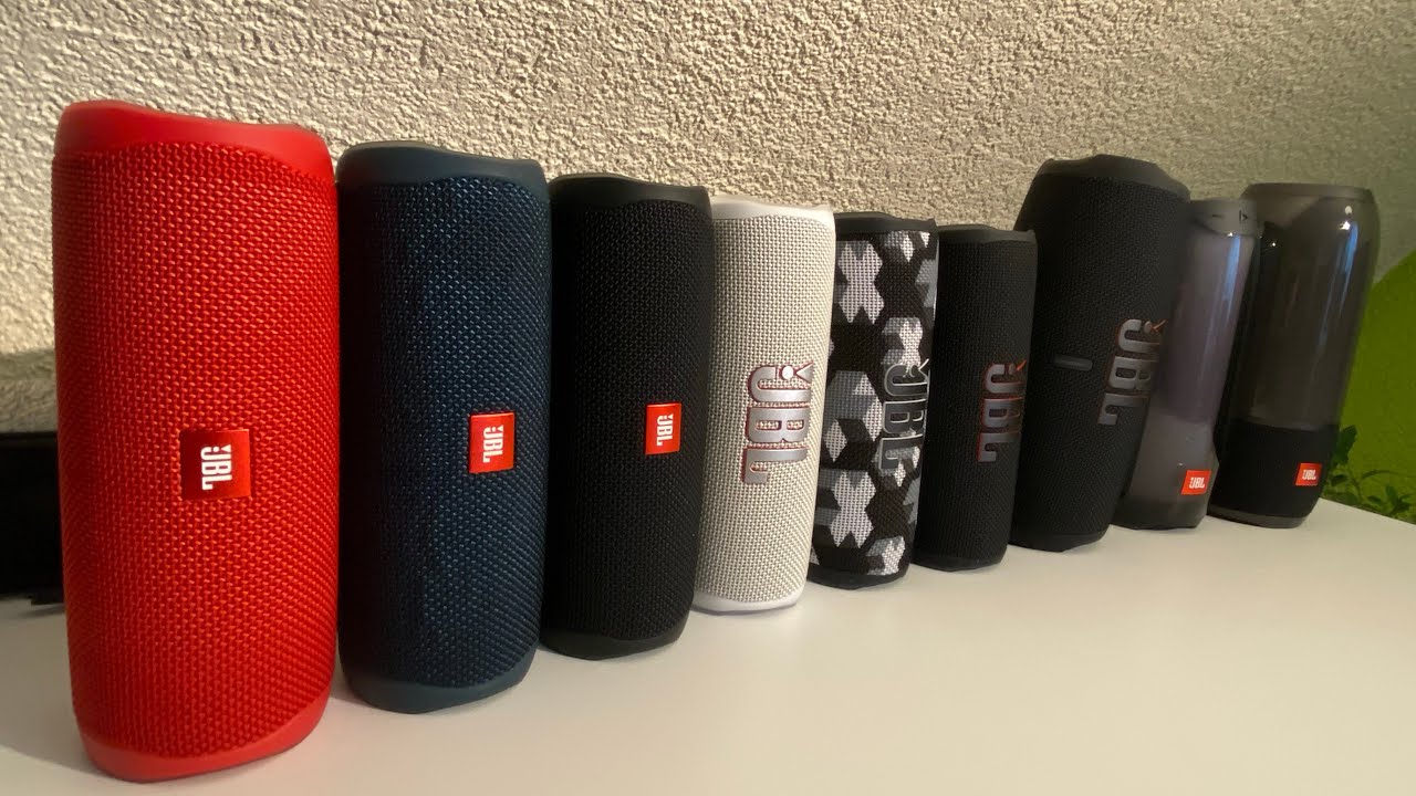 8x JBL PartyBoost speakers connected together! 3x Flip 5 & 6, Charge 4 ...