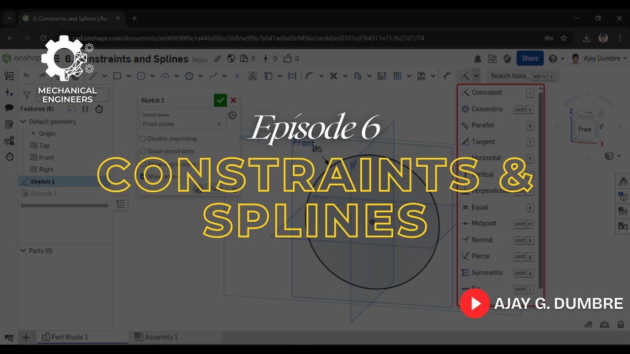 Ep.6 – Constraints & Splines Made Easy (Sketch Like a Pro!) - YouTube