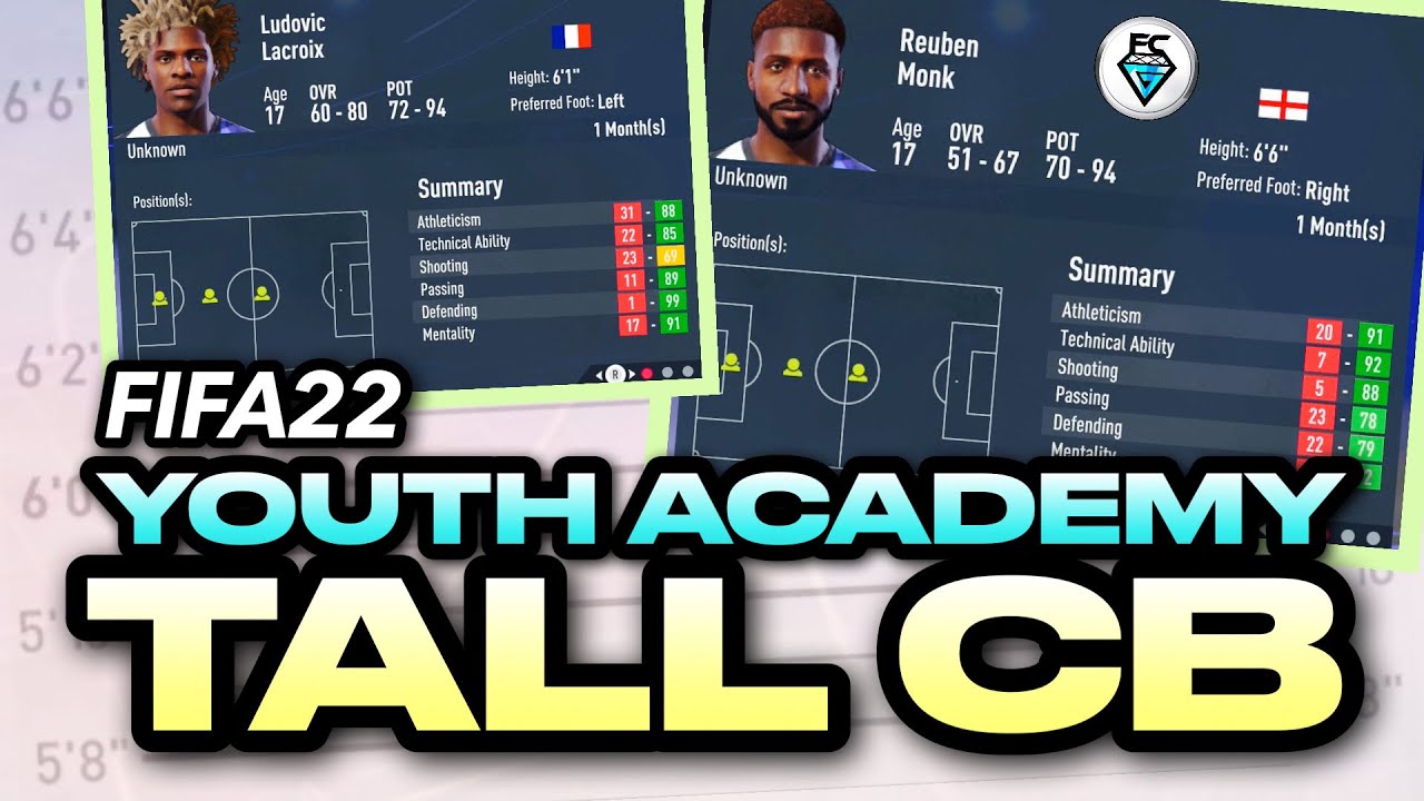 HOW TO FIND TALL CENTRE BACKS IN FIFA22 YOUTH ACADEMY - YouTube