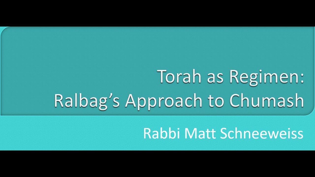 Torah as Regimen: Ralbag's Approach to Chumash - YouTube