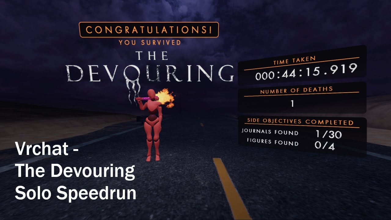 Vrchat [The Devouring Speedrun (VR, Solo, Any%, Inbounds) (44:15 - 1 ...