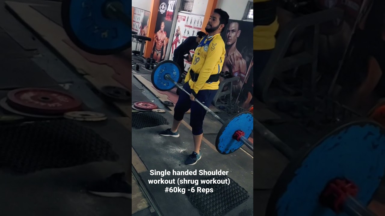 1 arm Shoulder workout (shrug) 60kg - 6 Reps 💪 - YouTube
