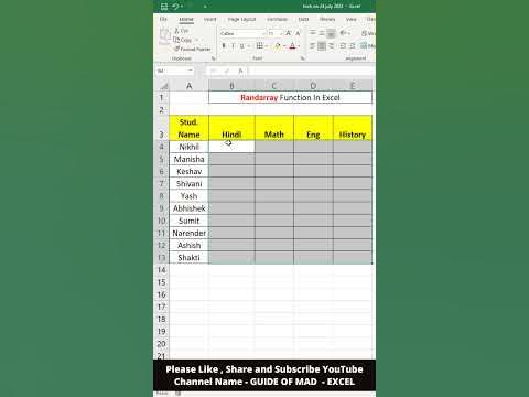 Excel interview skills 27 |RANDARRAY Formula in Excel #excel #exceltips #shorts #exceltutorial ...
