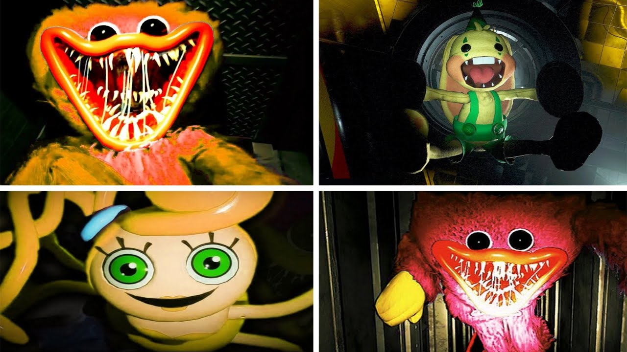 Poppy Playtime CHAPTER 2 ALL SCREAMERS | BLACK AND WHITE HUGGY WUGGY ...