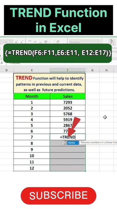 TREND() Function in Excel#Excel TREND() Formula#Excel#excelformula#exceltutorial#shorts#viral# ...