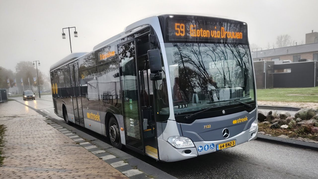 Qbuzz Streekbus 7122 als Lijn 59 naar P+R Gieten via P+R Borger - YouTube