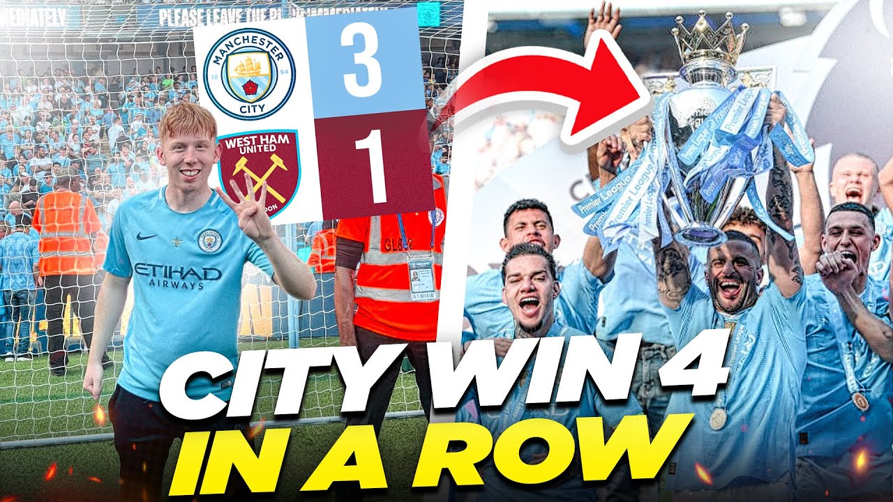 The Moment CITY WIN 4 PREMIER LEAGUE TITLES IN A ROW!!!! - YouTube