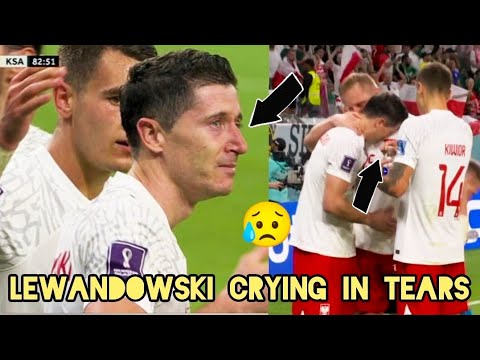 Robert Lewandowski CRYING Reaction in tears after scoring his first ...