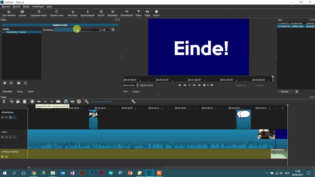 Shotcut tutorial 3: geluid toevoegen - YouTube