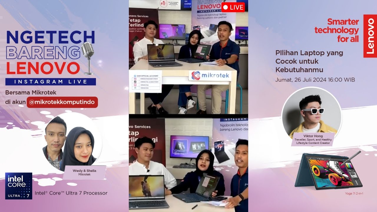 NGETECH BARENG LENOVO 26 JULI 2024 (LIVE INSTAGRAM MIKROTEK & VIKTOR HONG ) - YouTube