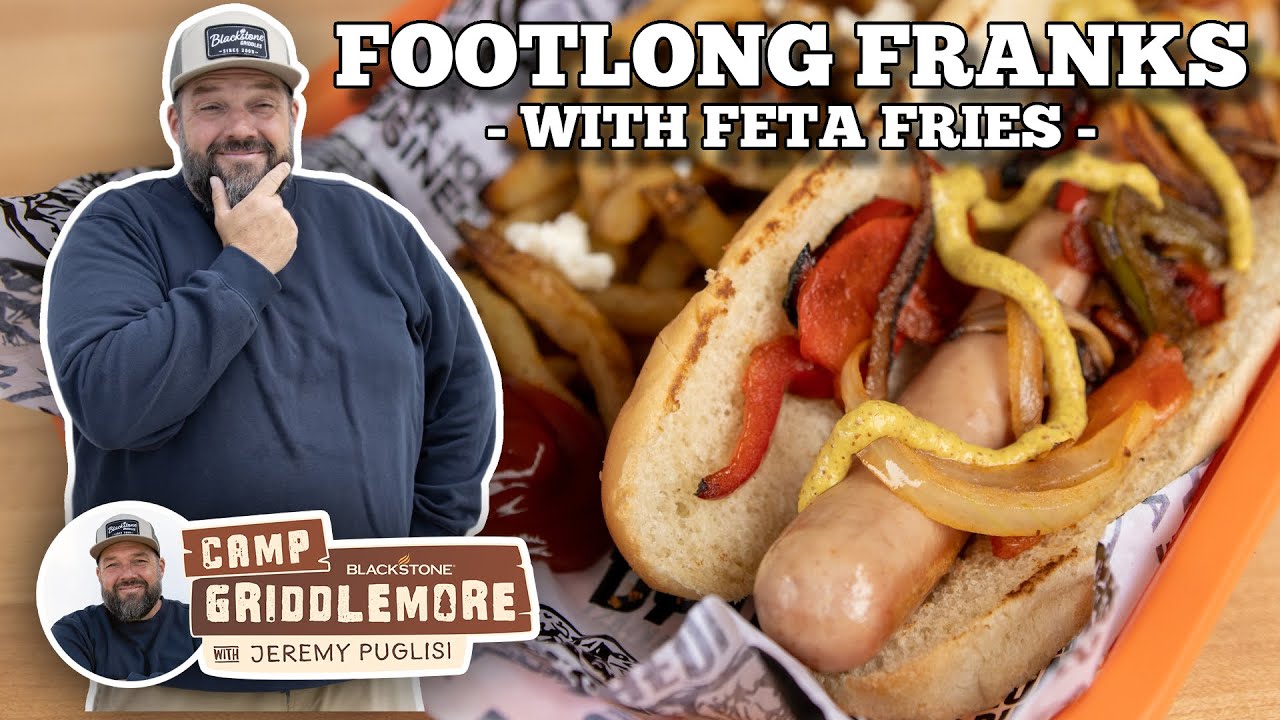 Foot Long Franks with Feta Fries in the Blackstone OTG Air Fryer - YouTube