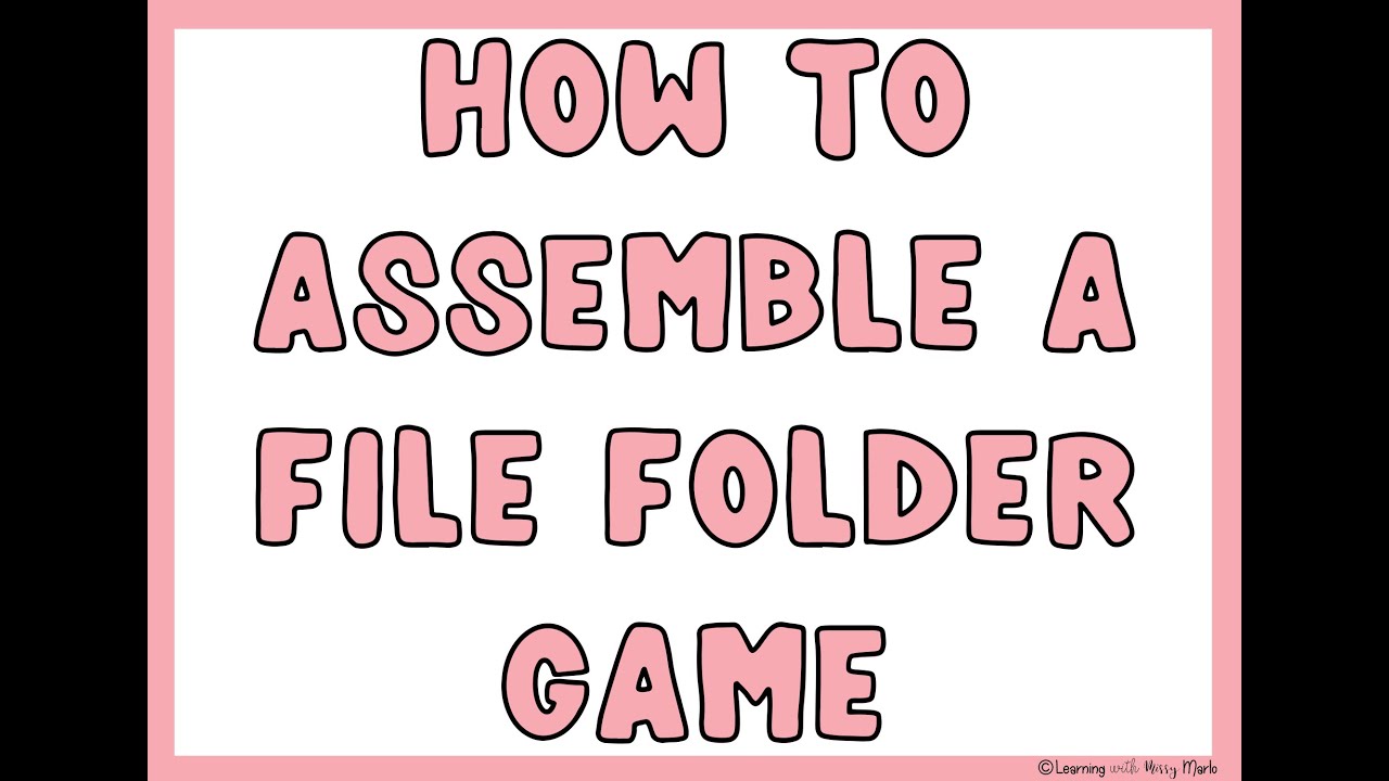 How to Assemble a File Folder Game - YouTube