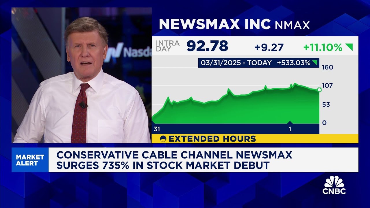 Conservative cable channel Newsmax surges 735% in stock market debut ...
