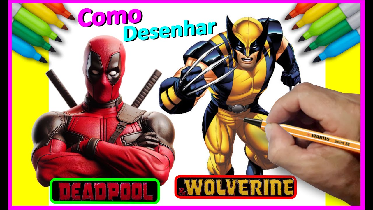 Como DESENHAR DEADPOOL VS WOLVERINE ( Tutorial de Desenho) - YouTube
