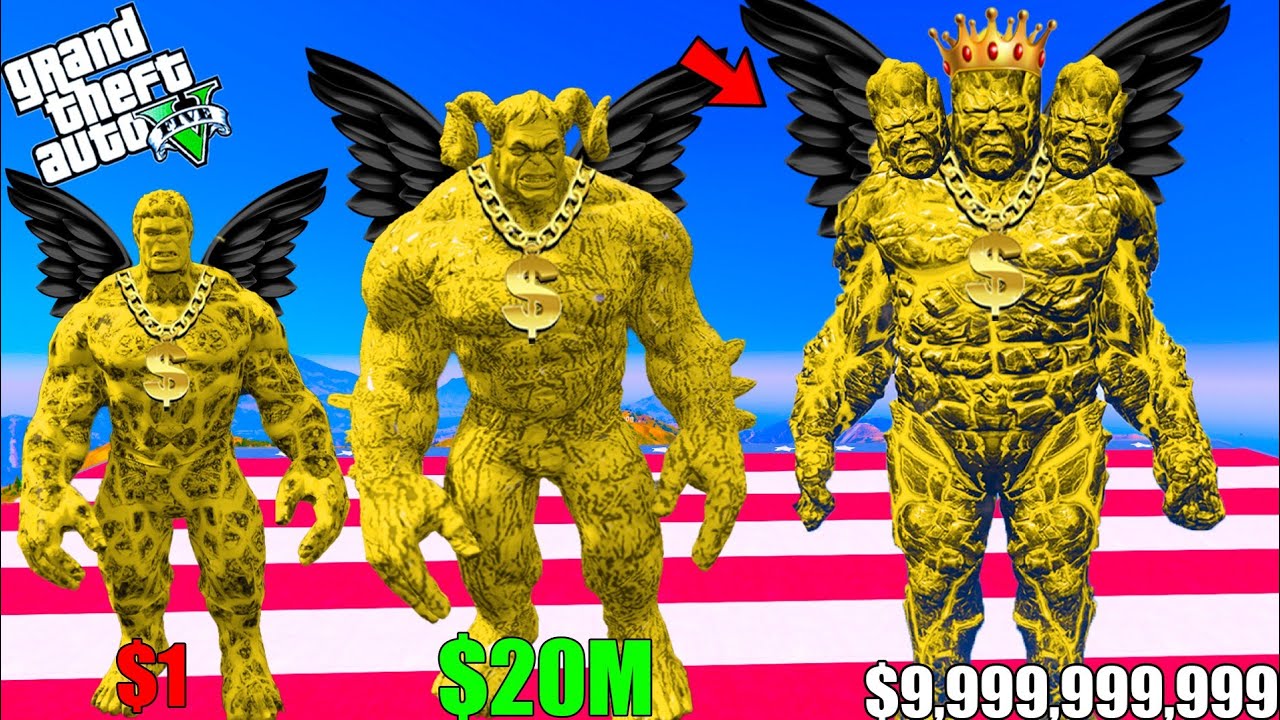 Level 1 GOLDEN HULK to Level 1,000,000,000 GOLDEN HULK in GTA 5 - YouTube
