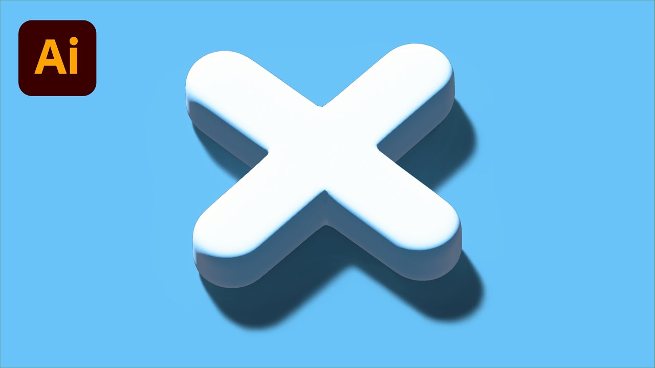 Create a 3D X-shaped Logo in Illustrator | TUTORIAL | Cross and Plus ...