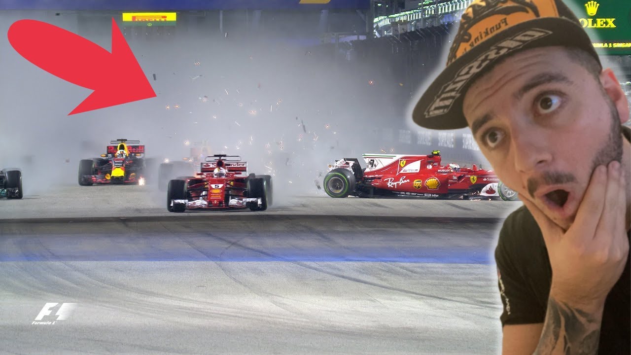 British Reaction To F1 Top 10 Dramatic Moments - YouTube