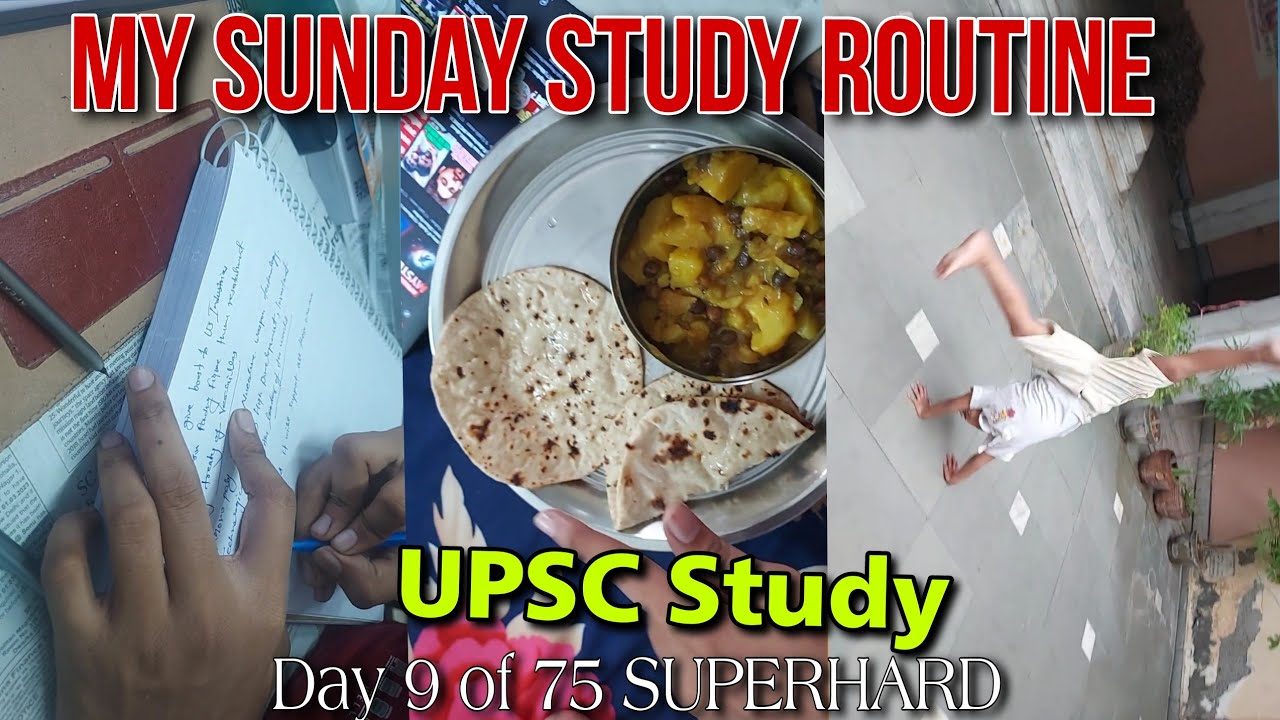 Sunday Study Routine upsc aspirant | UPSC study vlog | Day 9 of 75 ...