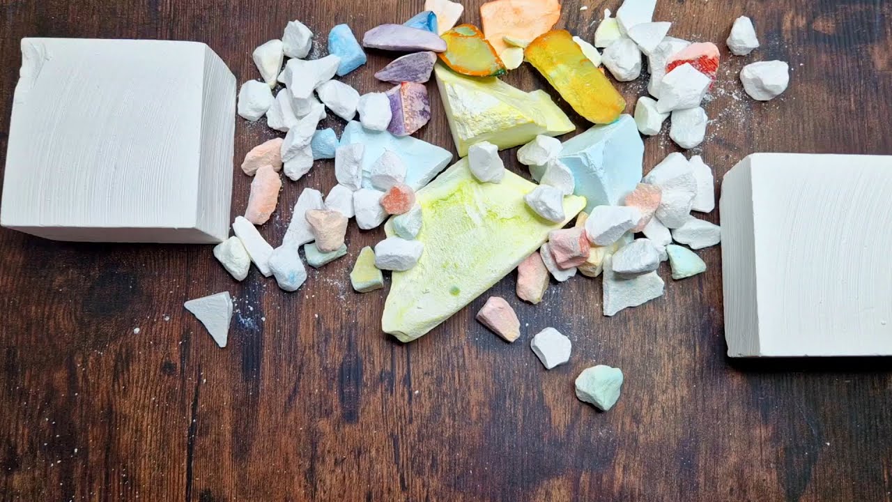 Colored pebbles and fresh blocks Gym Chalk ASMR - YouTube