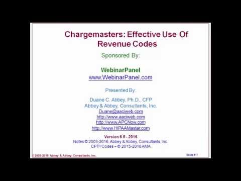 You Tube Chargemasters Understanding Revenue Codes - YouTube