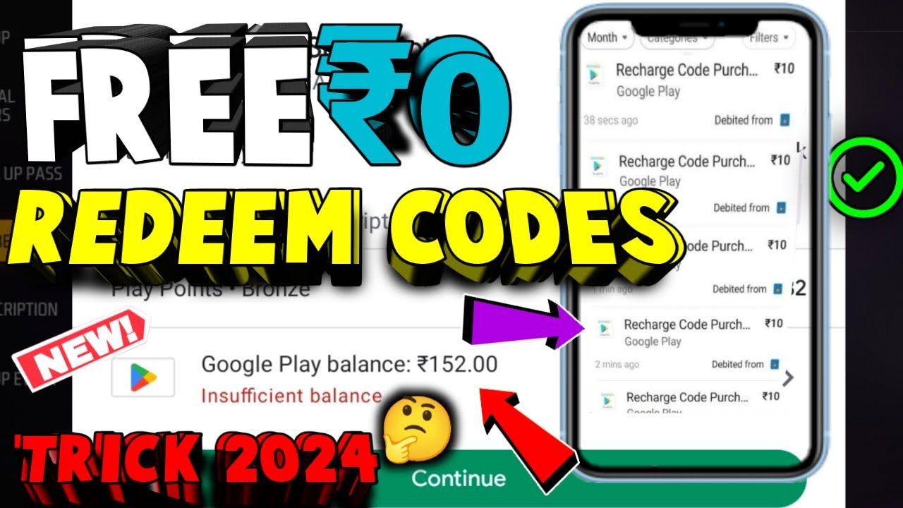 How To Get Redeem Codes For Free In Play Store Without Any App 2024 ll ...