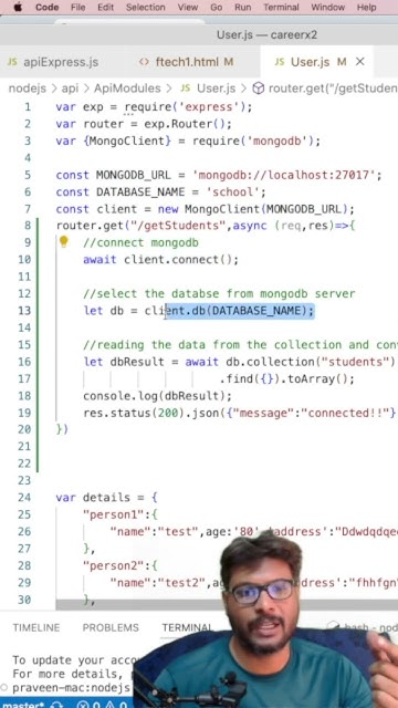 Connect Mongodb From Node Express Tamilcoding Mongodb Mongo Nodejs