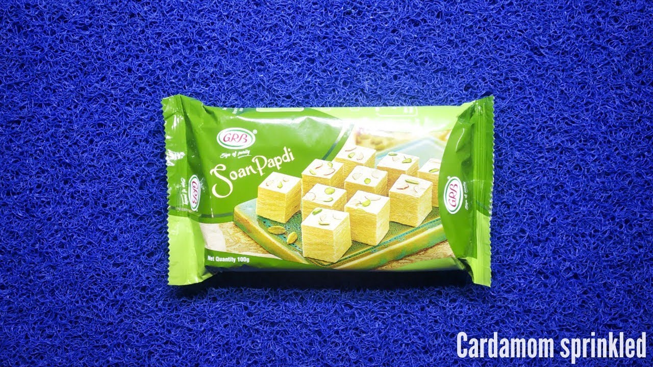 GRB cardamom sprinkled with almonds and pistachios soan papdi # ...