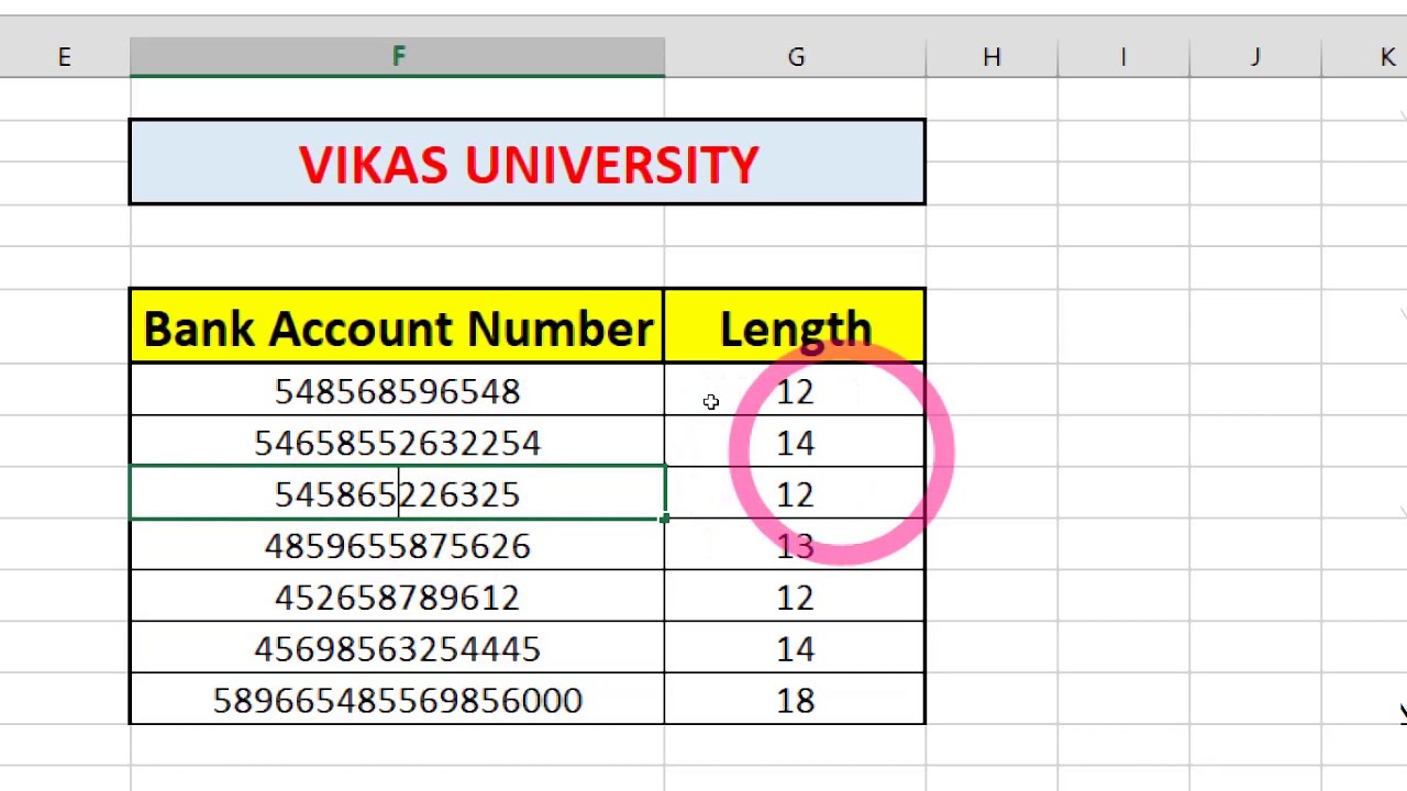 Learn How To Use Length Formula In Excel Vikas University Excel Learn How To Use Length Formula In Excel Vikas University Excel