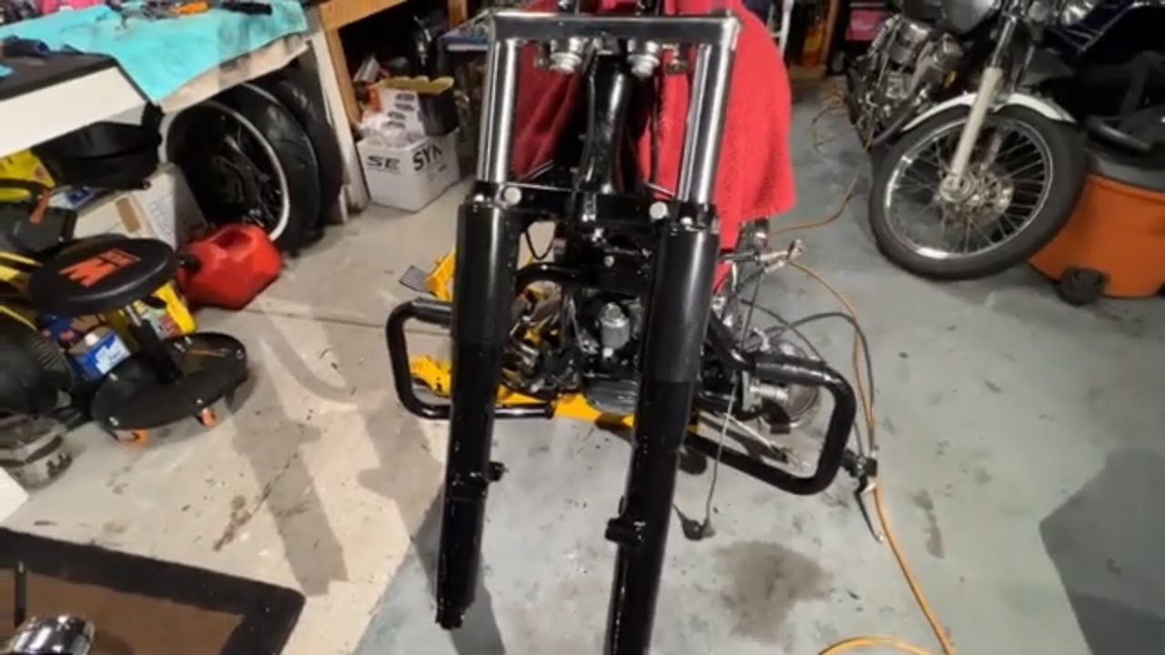 New Black Forks Look Amazing On This 2013 Softail Heritage!!! - YouTube