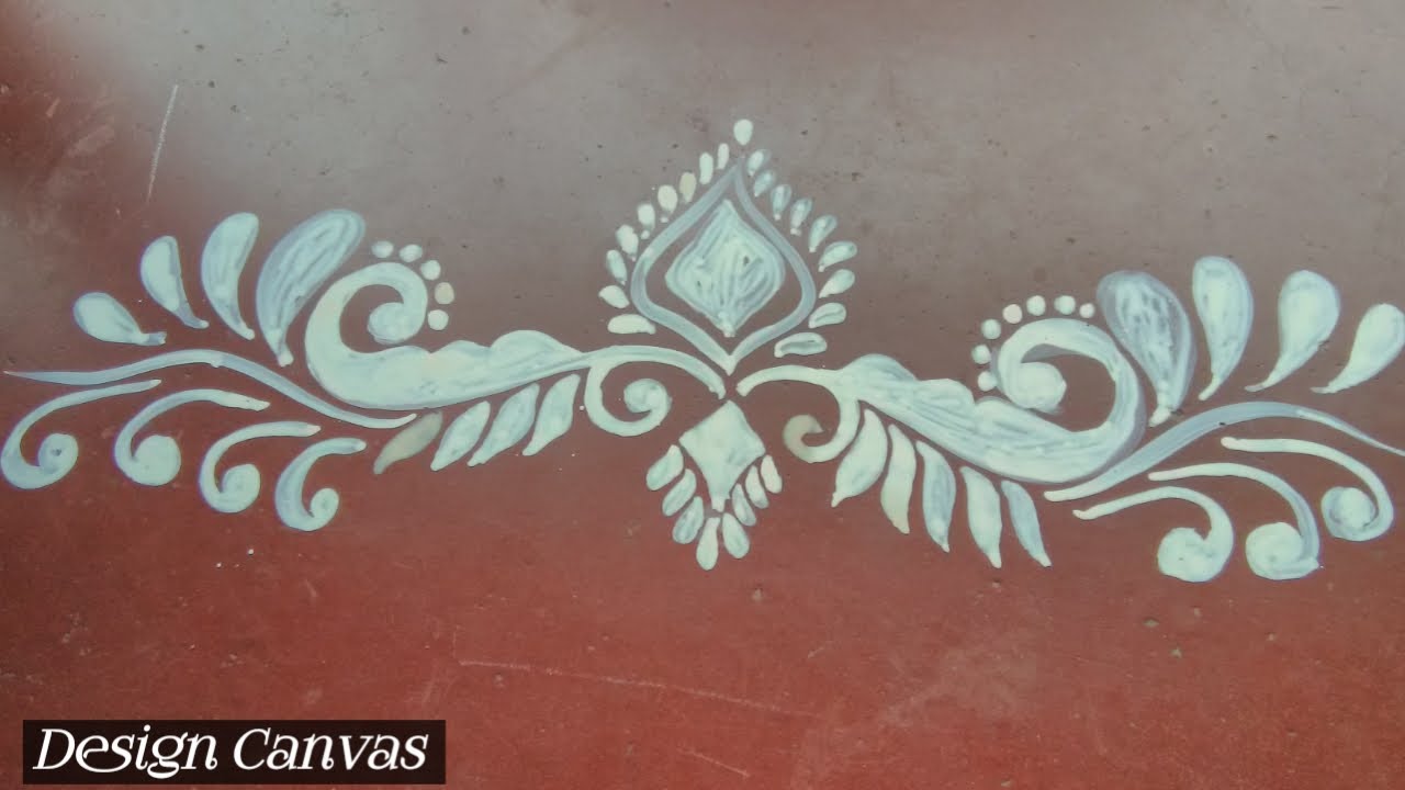 Door side alpona design|| Bengali alpona design|| Design Canvas| - YouTube