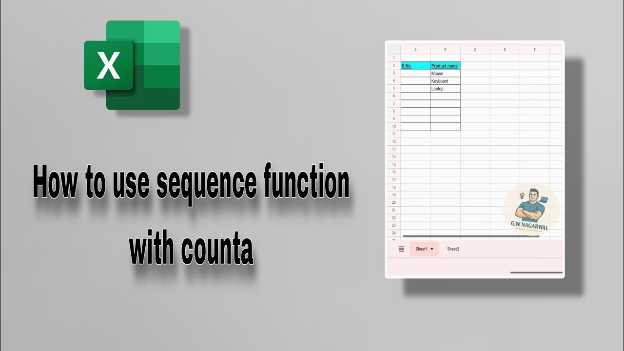 How To Use Sequence function with Counta l Advance Excel l FinSkill ...