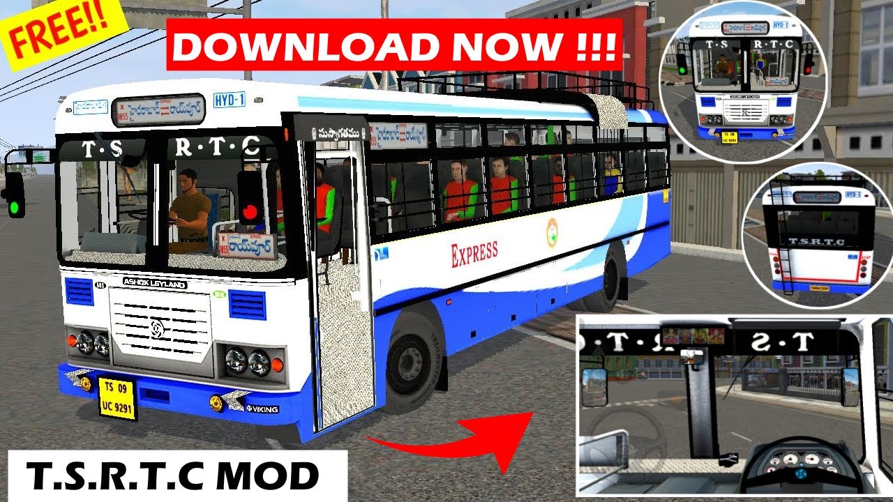 DOWNLOAD TSRTC & APSRTC BUS MOD FOR BUSSID || ASHOK LEYLAND BUS MOD || BUS SIMULATOR INDONESIA ...